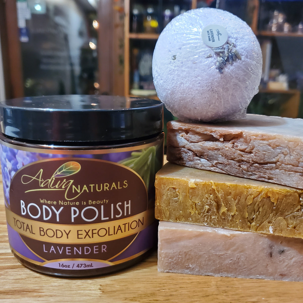Luxurious Bath Set: Sugar Scrub, Bath Bomb & Soap | Adiva Naturals USA