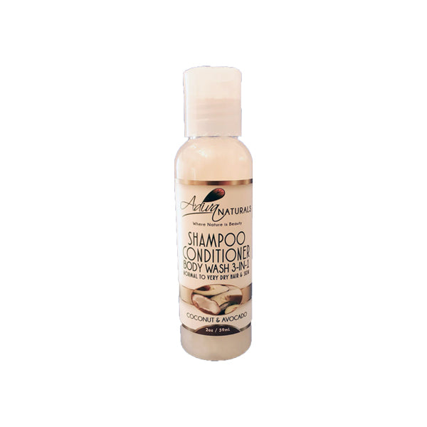 Adiva Naturals Coconut & Avocado Shampoo Conditioner Body Wash 3-in-1
