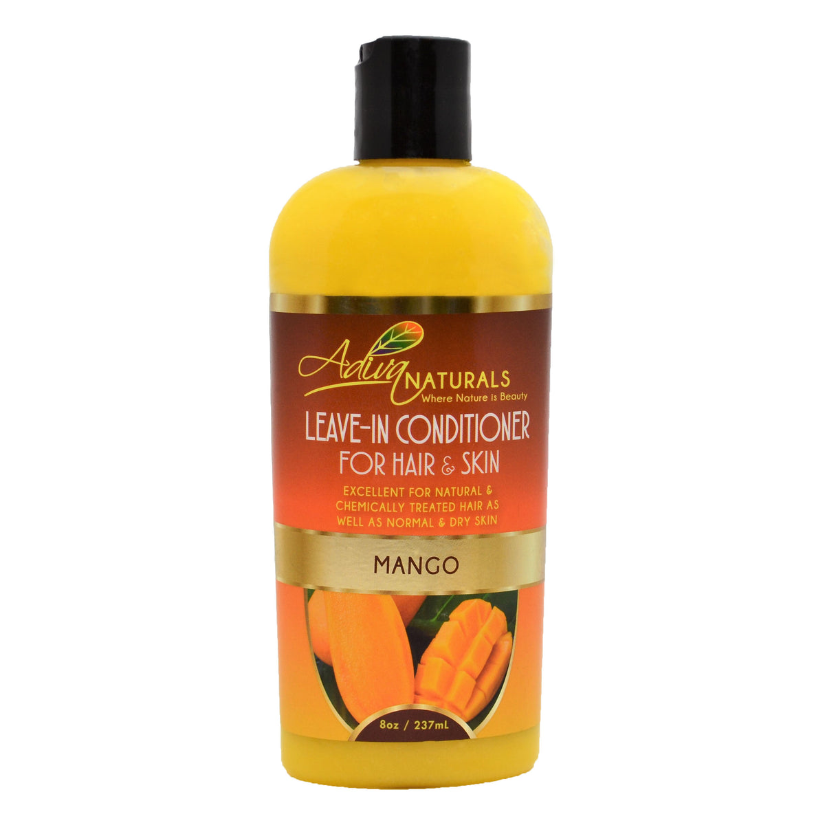 Adiva Naturals (Mango) Leave-in Conditioner for Hair & Skin Care 8oz